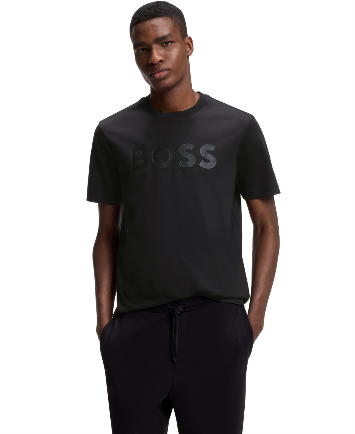 Click here for Boss by Hugo Boss Mens Cotton Regular-Fit Tonal Lo... prices