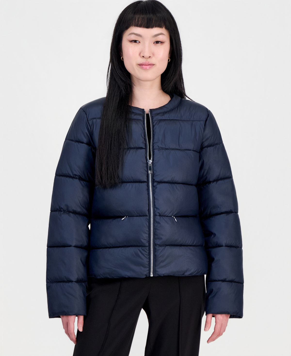 Click here for CeCe Womens Short Quilted Puffer Collarless Jacket... prices
