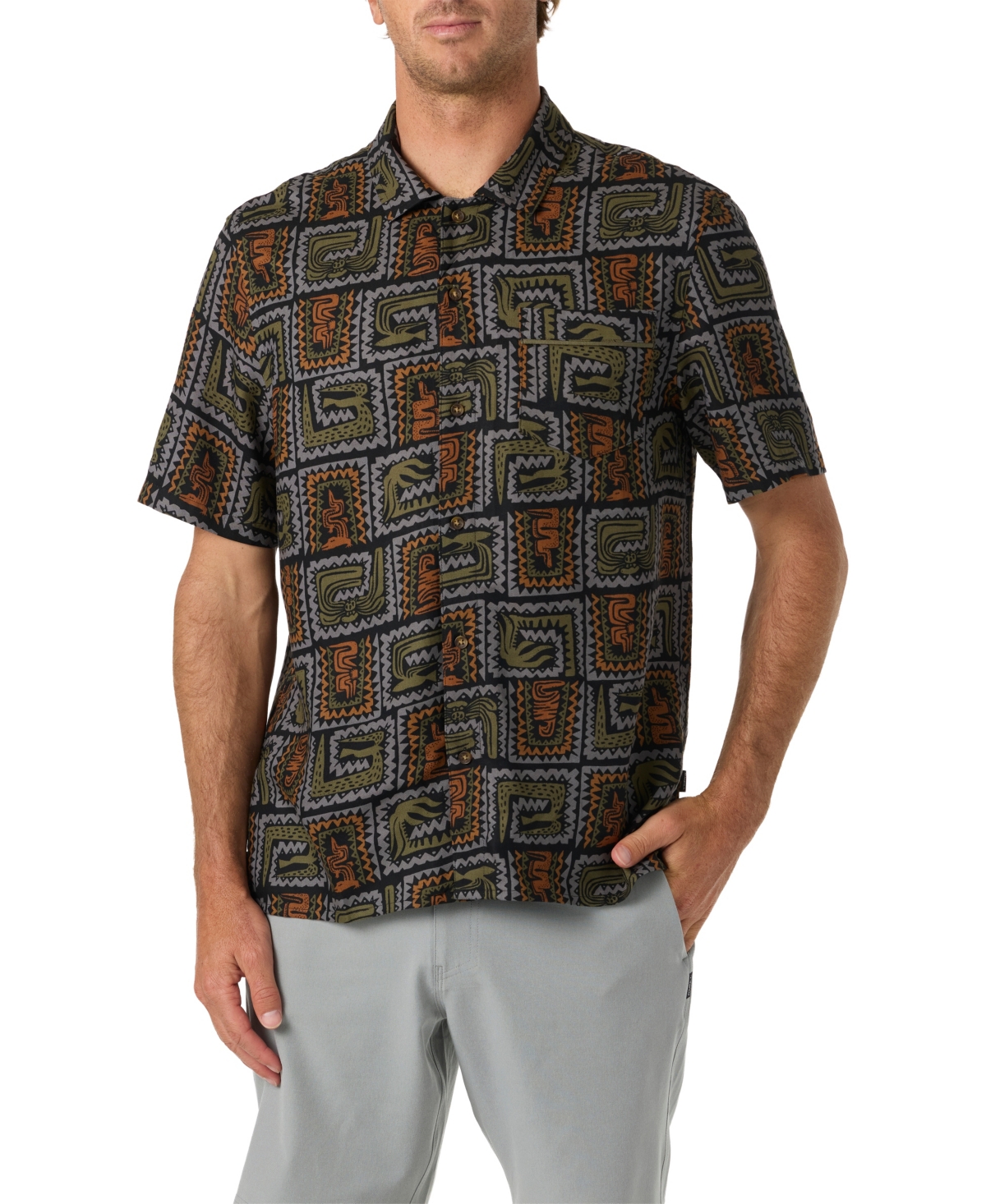 Click here for ONeill Mens Short-Sleeve Woven Camp Collar Shirt -... prices