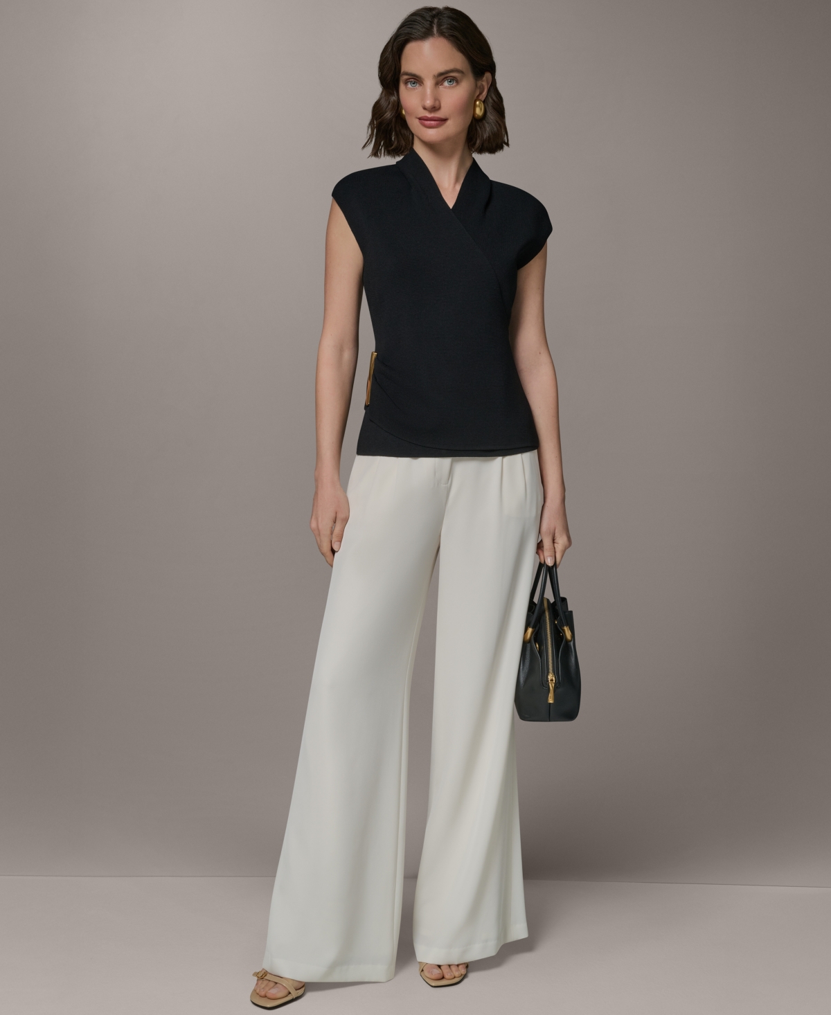 Click here for Donna Karan New York Womens Faux Wrap V-Neck Sweat... prices