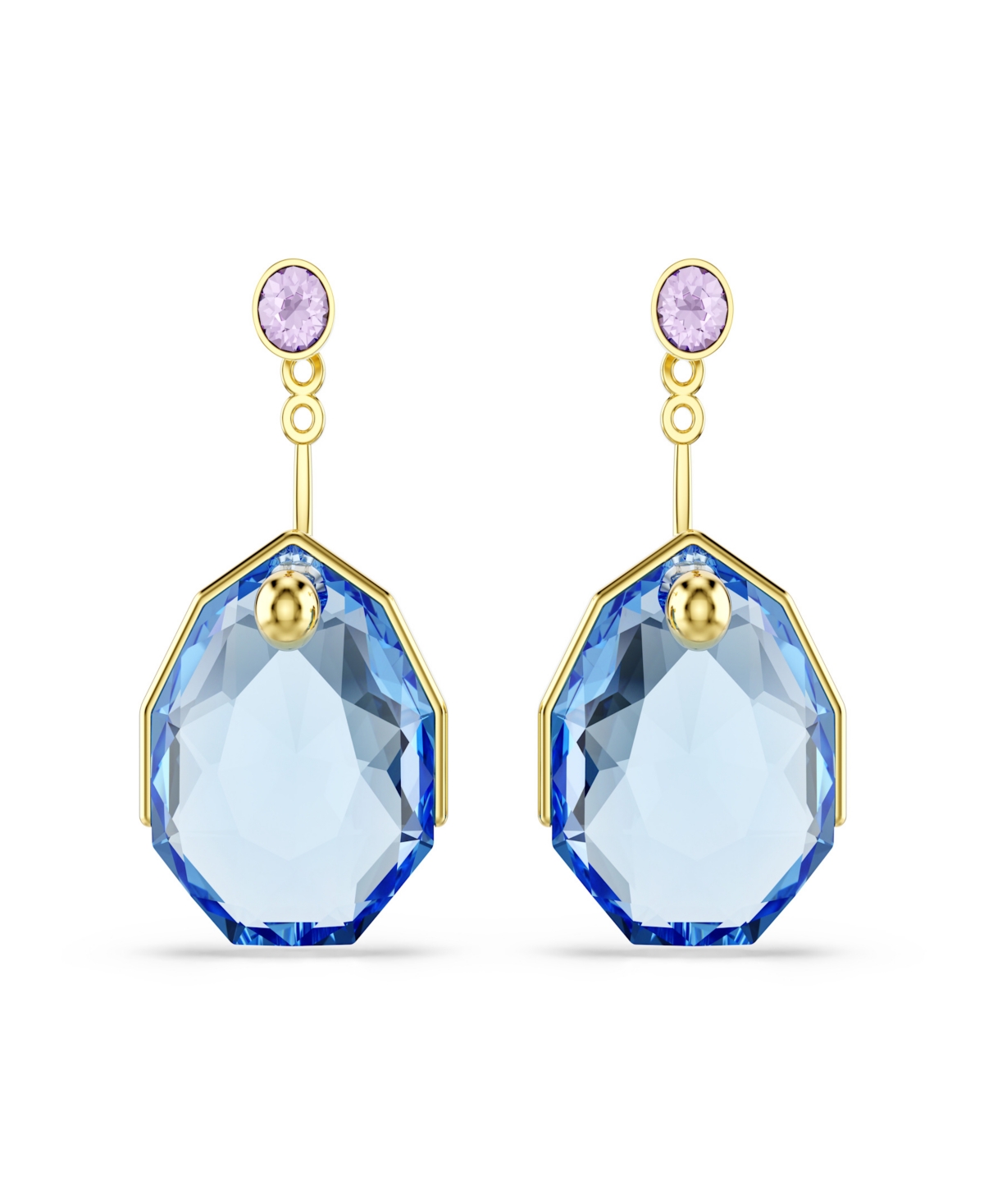 Click here for Swarovski Gold-Tone Plated Ice Blue Gema Earrings... prices