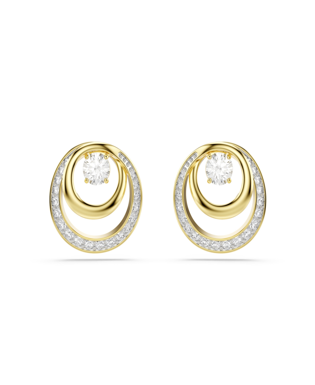 Click here for Swarovski Gold-Tone Plated Glittering Pave Stud Ea... prices