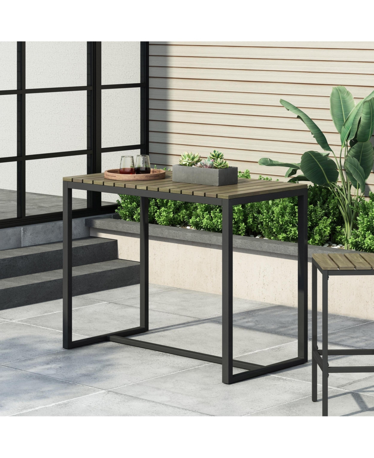 Click here for flynama Acacia Wood and Metal Industrial Outdoor B... prices