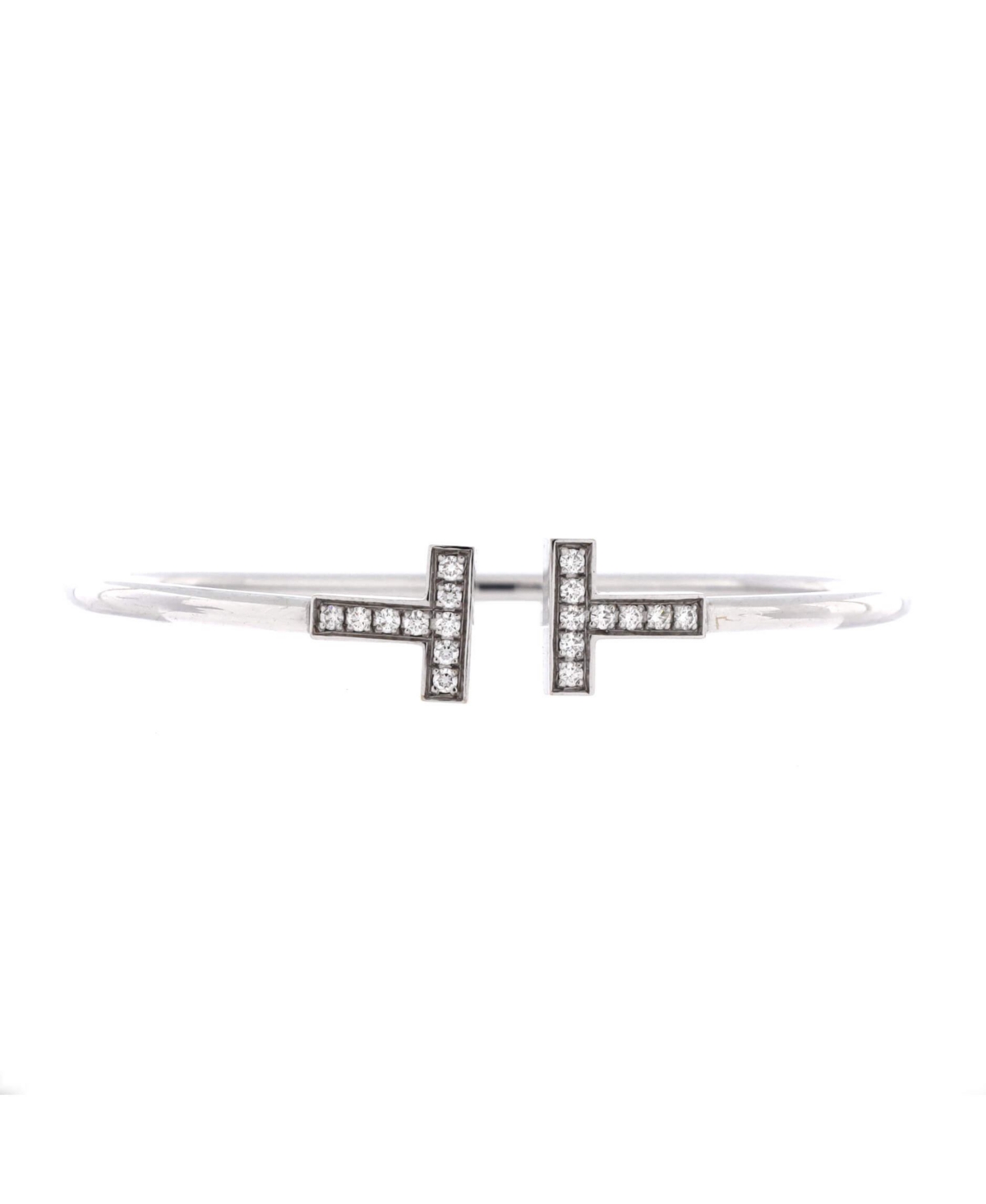 Click here for Pre-Owned Tiffany and Co T Wire Bracelet - 18k whi... prices