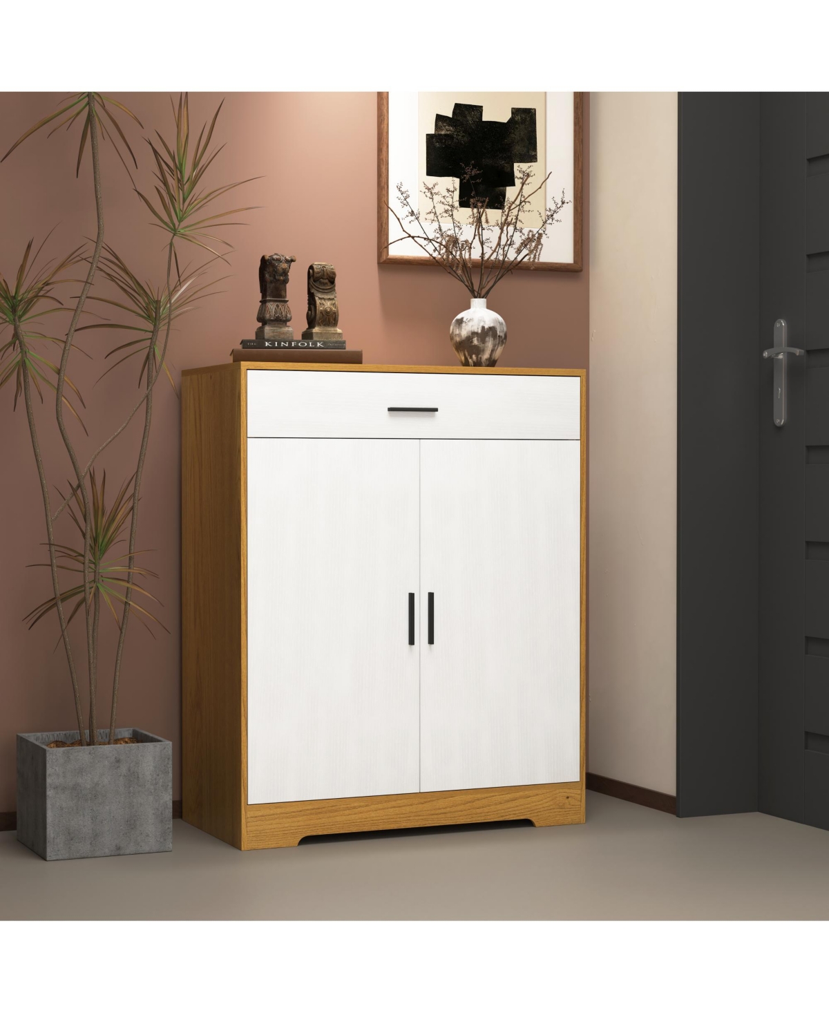 Click here for Rainsken Shoe Storage Cabinet - 4-Tier Shoe Rack O... prices