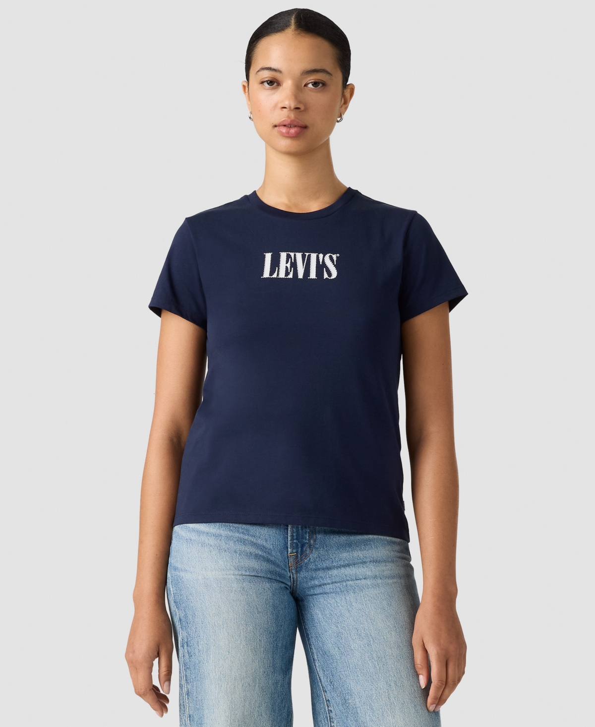 Click here for Levis Trendy Plus Size Perfect Logo Cotton T-Shirt... prices