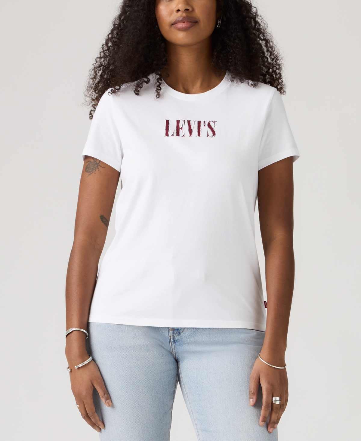 Click here for Levis Trendy Plus Size Perfect Logo Cotton T-Shirt... prices