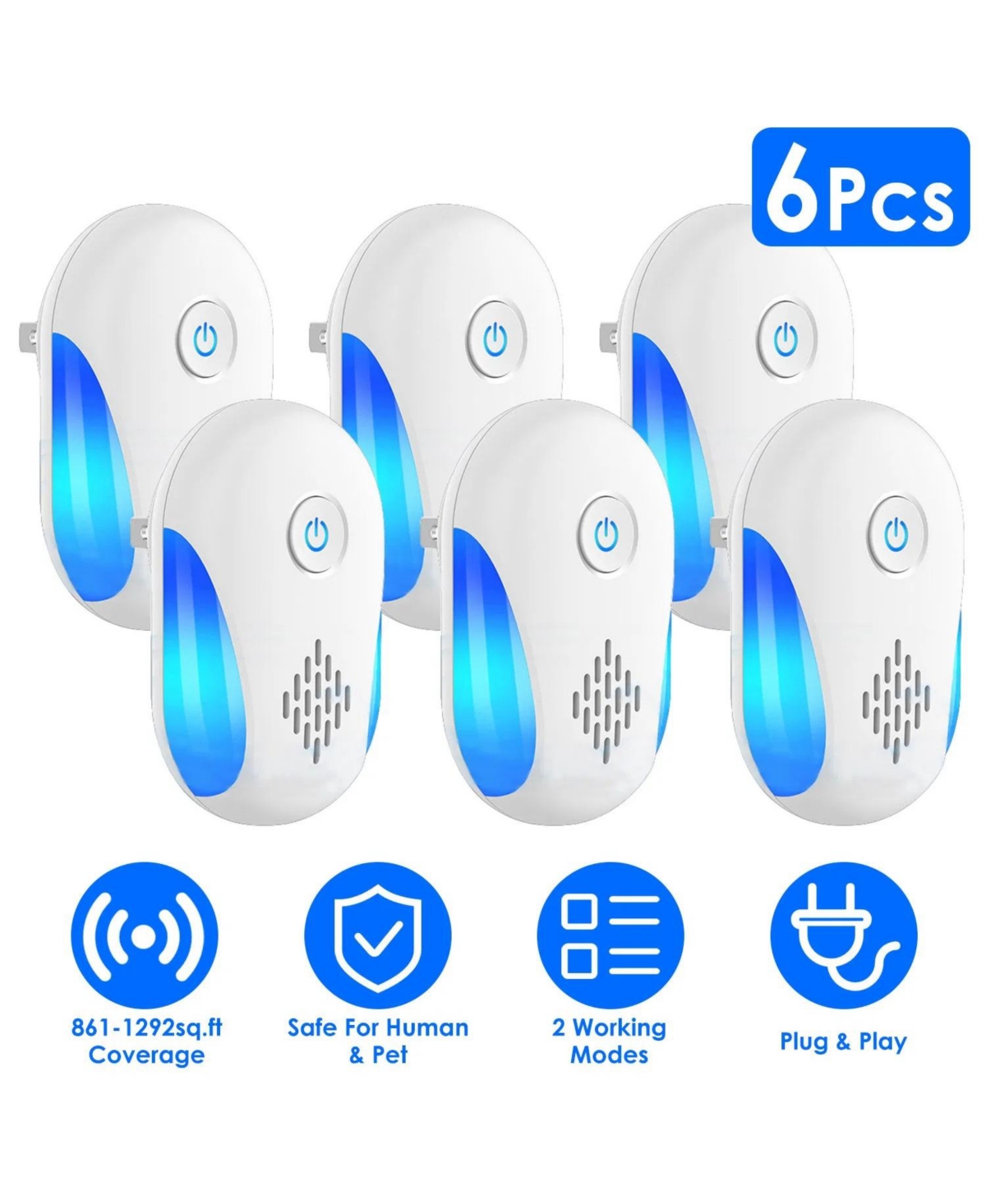 Click here for Zeus & Ruta 6-Pack Ultrasonic Pest Repeller for Ca... prices
