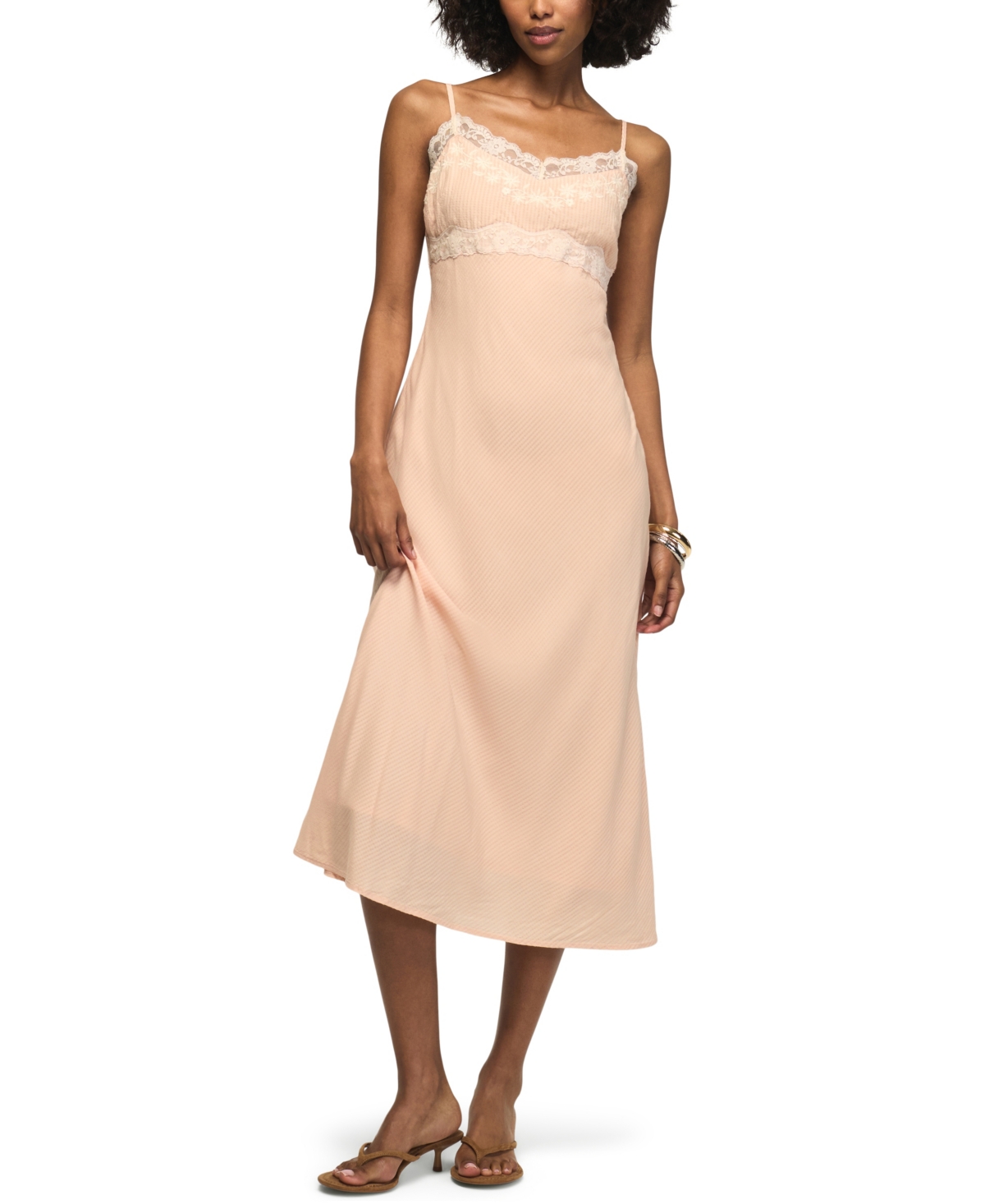Click here for Lucky Brand Womens Simone Sweetheart Neck Midi Dre... prices