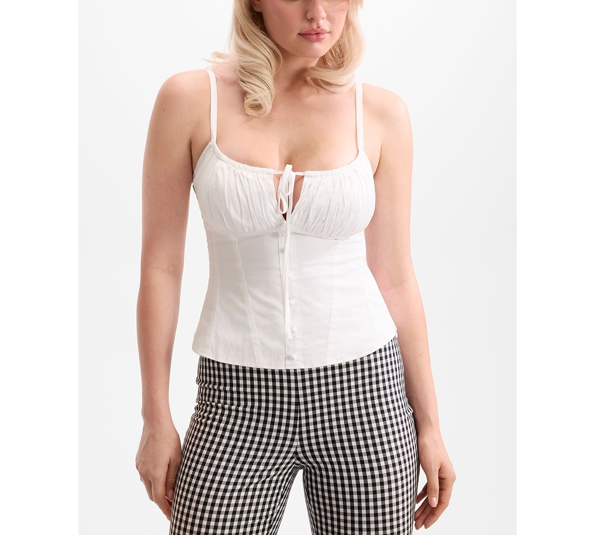 Click here for Guess Womens Marilyn Sleeveless Bustier Top - Pure... prices
