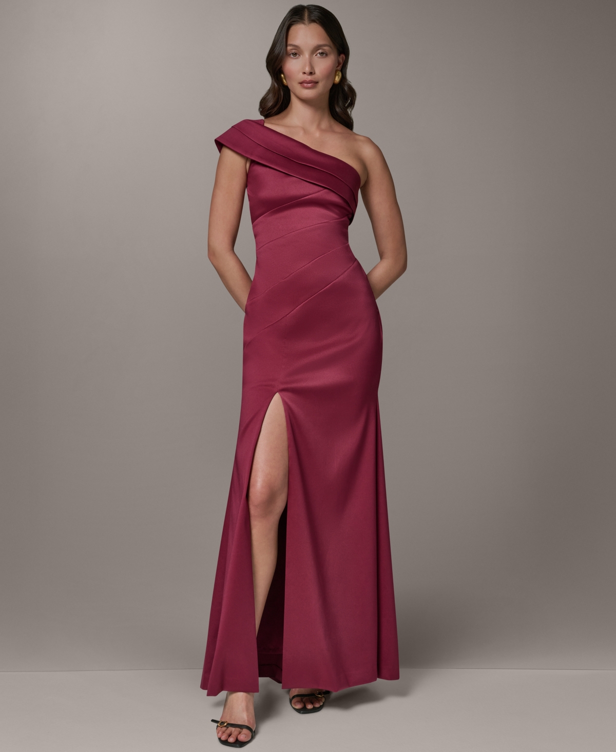 Click here for Donna Karan New York Womens One-Shoulder Long Shea... prices