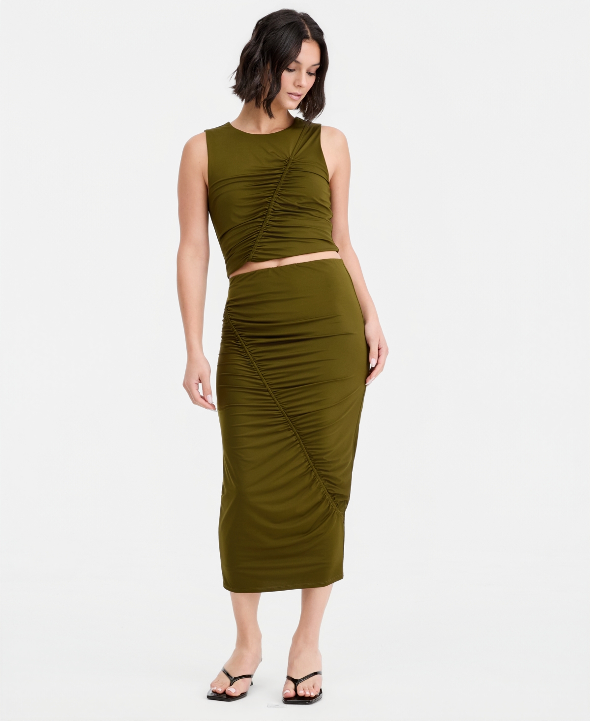Click here for Bar Iii Womens Ruched Midi Skirt  Macys Exclusive... prices