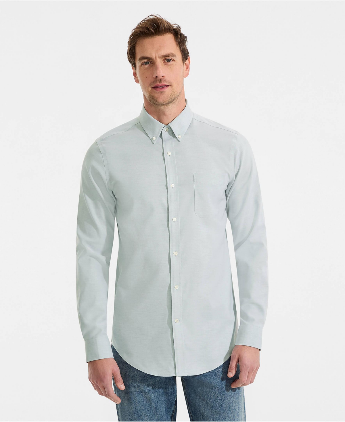 Click here for Lands End Mens Tailored Fit No Iron Solid Supima C... prices