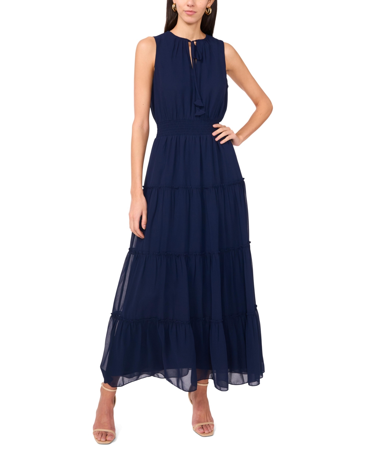 Click here for 1.state Womens Split-Neck Sleeveless Maxi Dress -... prices