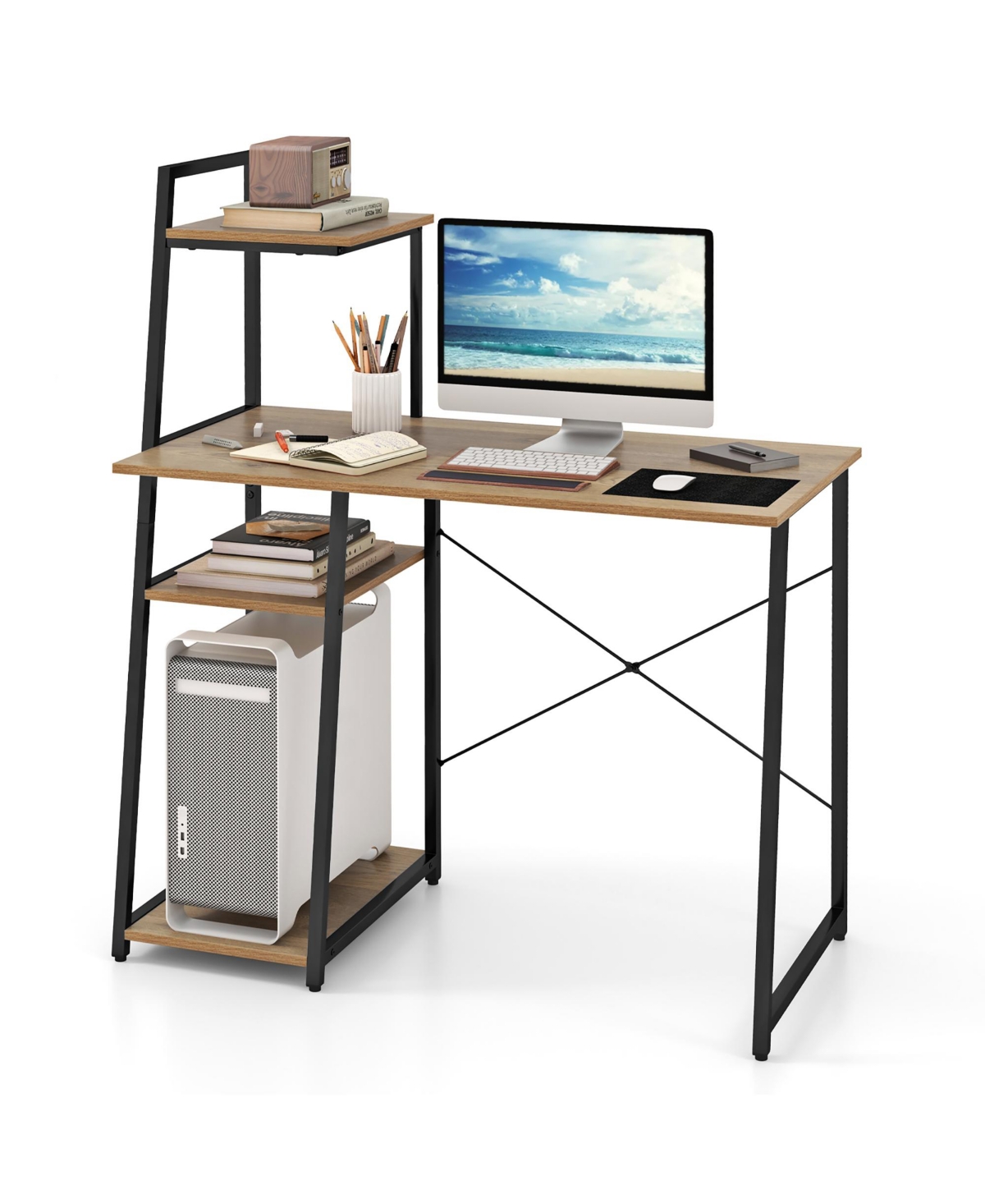 Click here for Gymax Home Office Desk Computer Desk w/ Bookshelf... prices