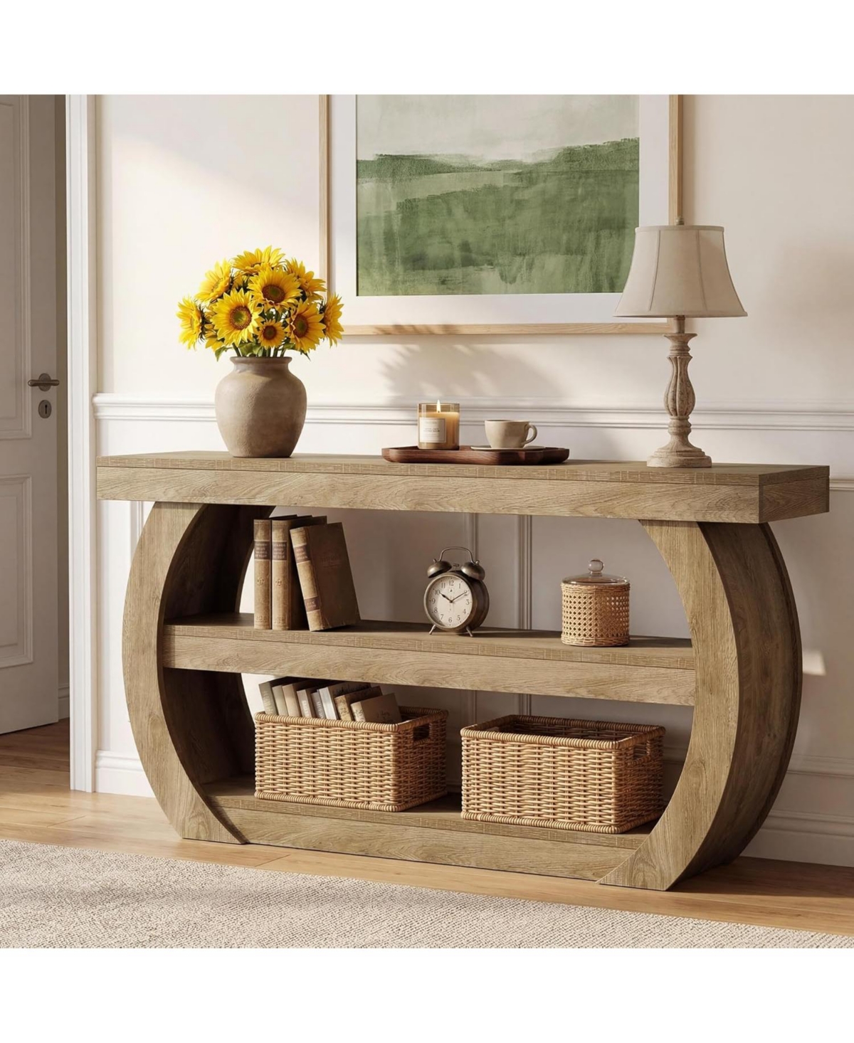 Click here for Tribesigns Farmhouse Console Table  3-Tier Wooden... prices