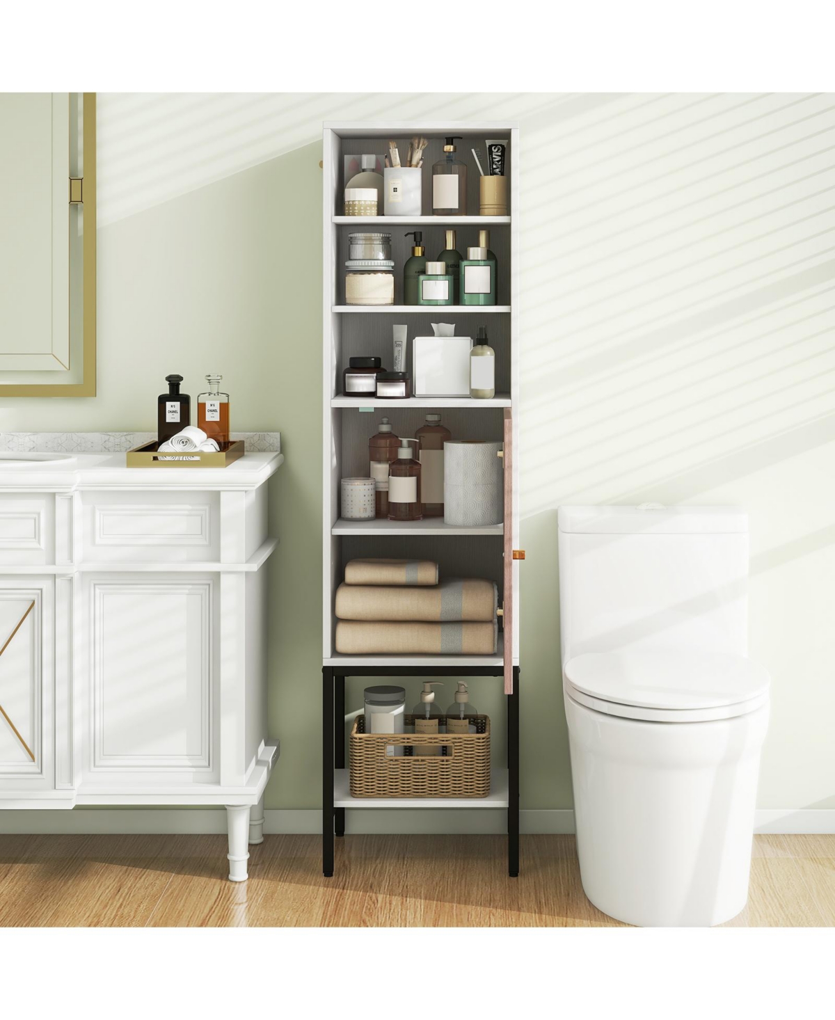 Click here for sumyeg 57 Inch Tall Narrow Bathroom Storage Cabine... prices