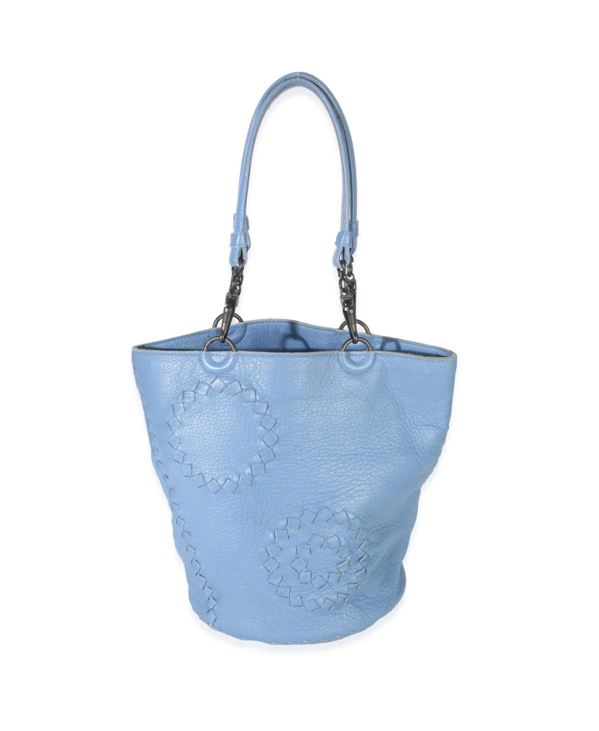 Click here for Pre-Owned Bottega Veneta Blue Intrecciato Trimmed... prices