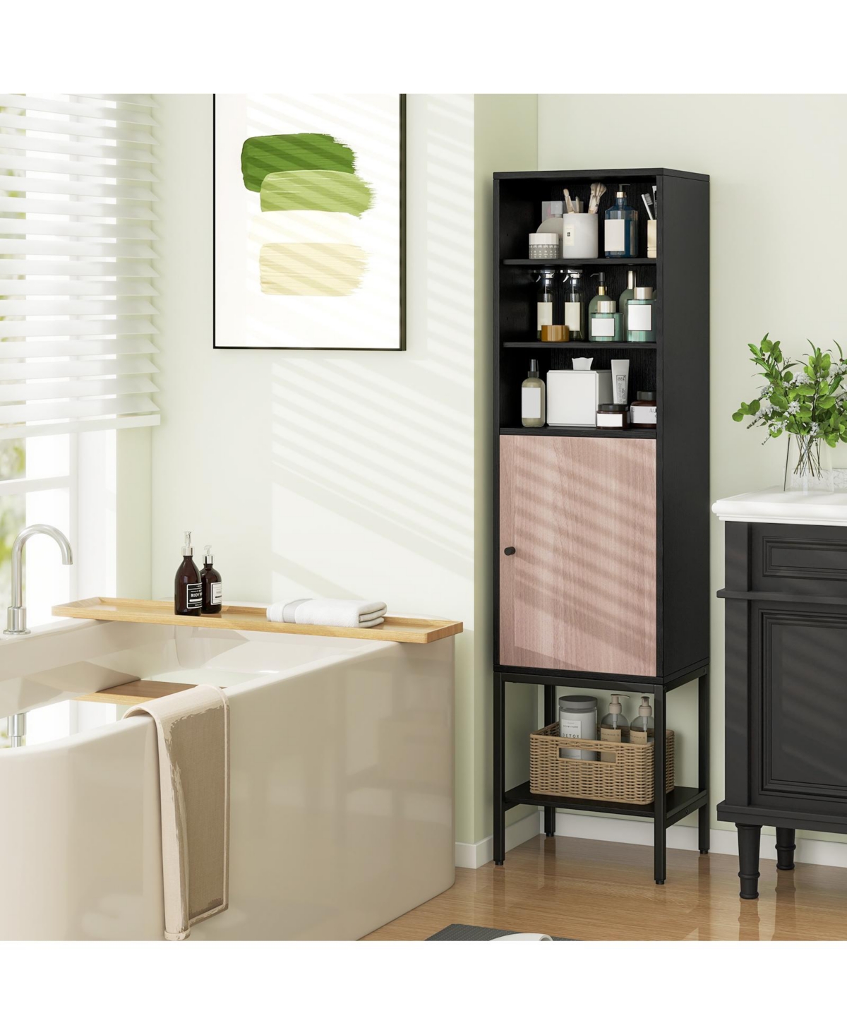 Click here for sumyeg 57 Inch Tall Narrow Bathroom Storage Cabine... prices