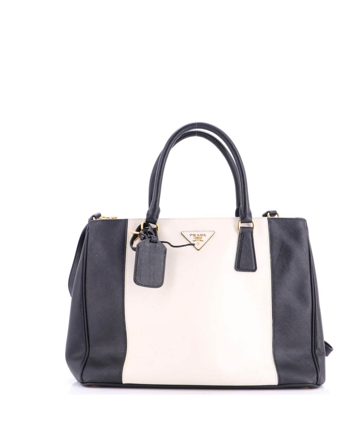 Click here for Pre-Owned Prada Medium Bicolor Double Zip Lux Tote... prices