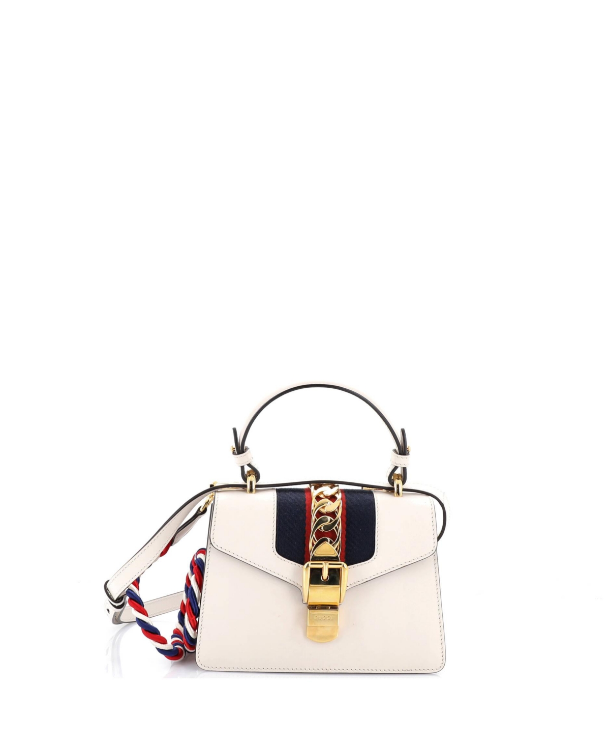 Click here for Pre-Owned Gucci Mini Sylvie Top Handle Bag Leather... prices