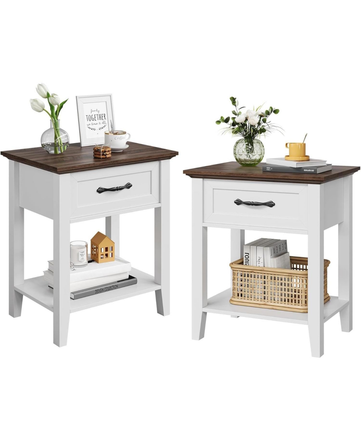Click here for homfan Modern Nightstands Set of 2 with Drawer and... prices