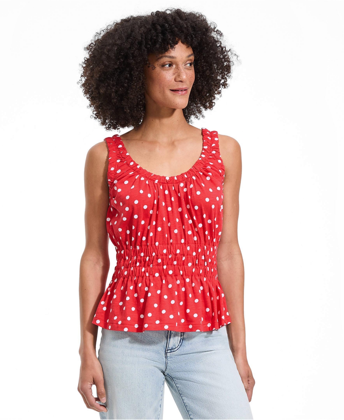 Click here for Lands End Womens Slub Rouched Tank Top - Compass r... prices