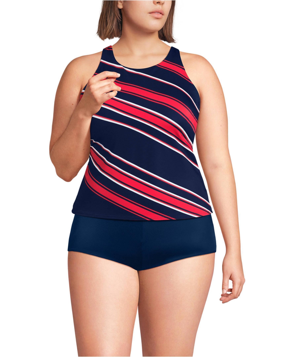 Click here for Lands End Womens Tugless High Neck Strappy Back Ta... prices