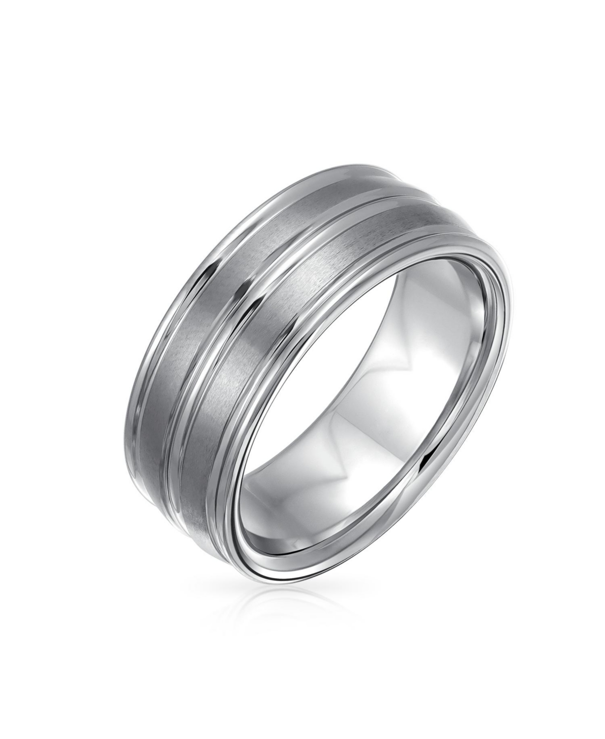 Click here for Bling Jewelry Wide Silver Tone Double Grooved Brus... prices