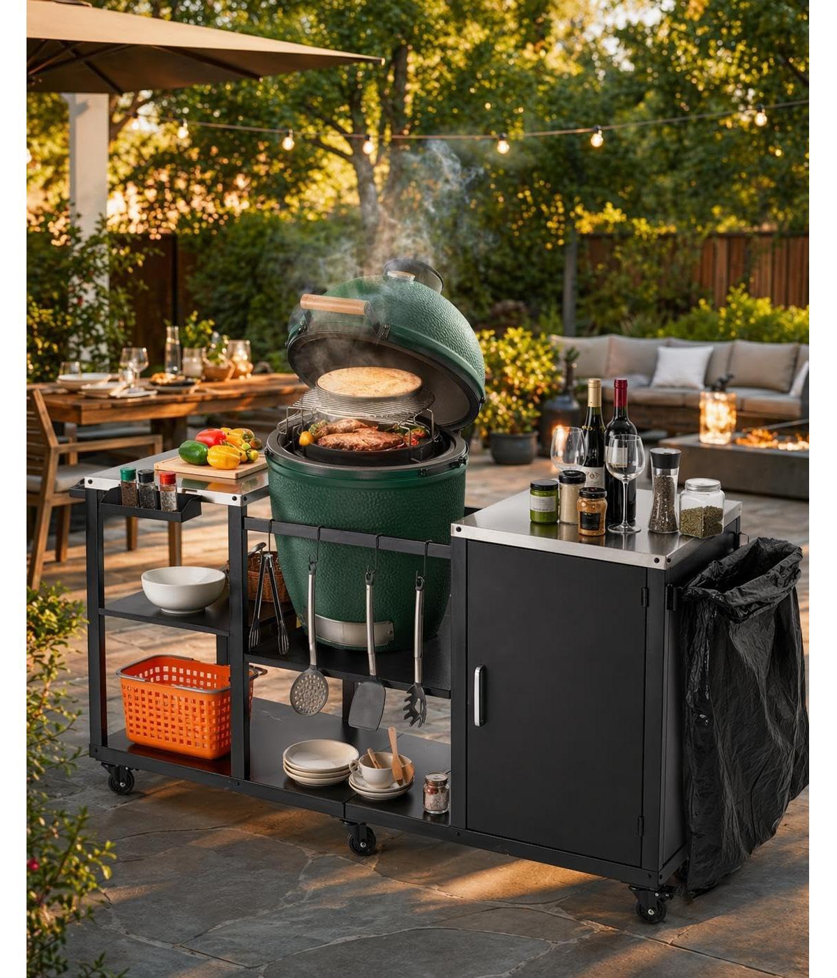 Click here for Xo Outdoor Grill Cart for Big Green Egg  Metal Bbq... prices