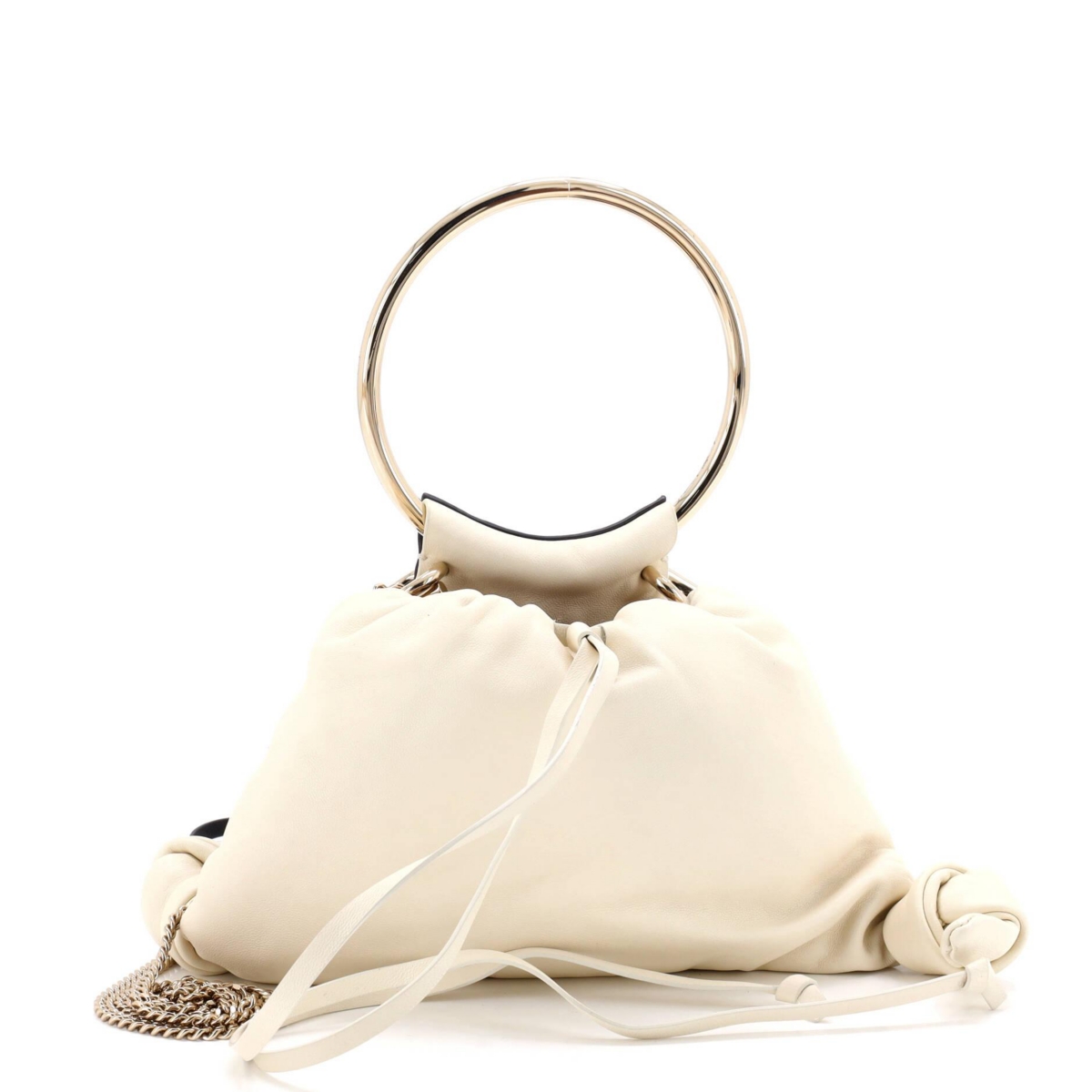 Click here for Pre-Owned Chloe Arlene Drawstring Bag Leather - Wh... prices