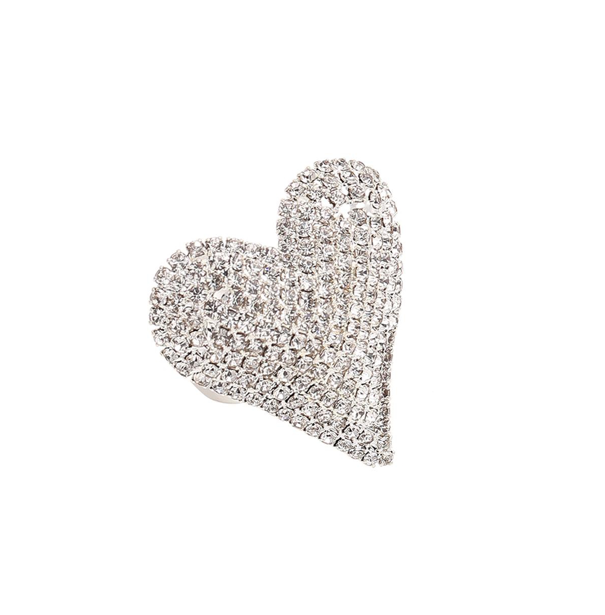 Click here for Sohi Womens Heart Cocktail Ring - Light/pastel gre... prices