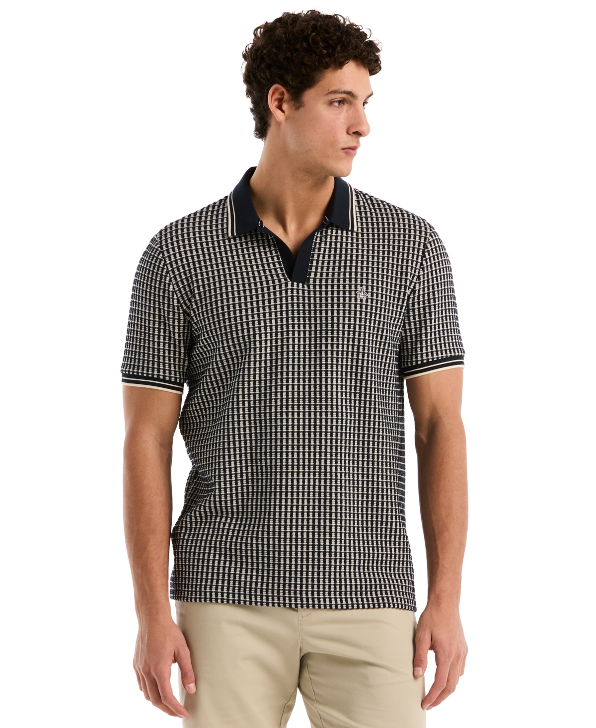 Click here for Original Penguin Mens Jacquard Polo Shirt - dark s... prices