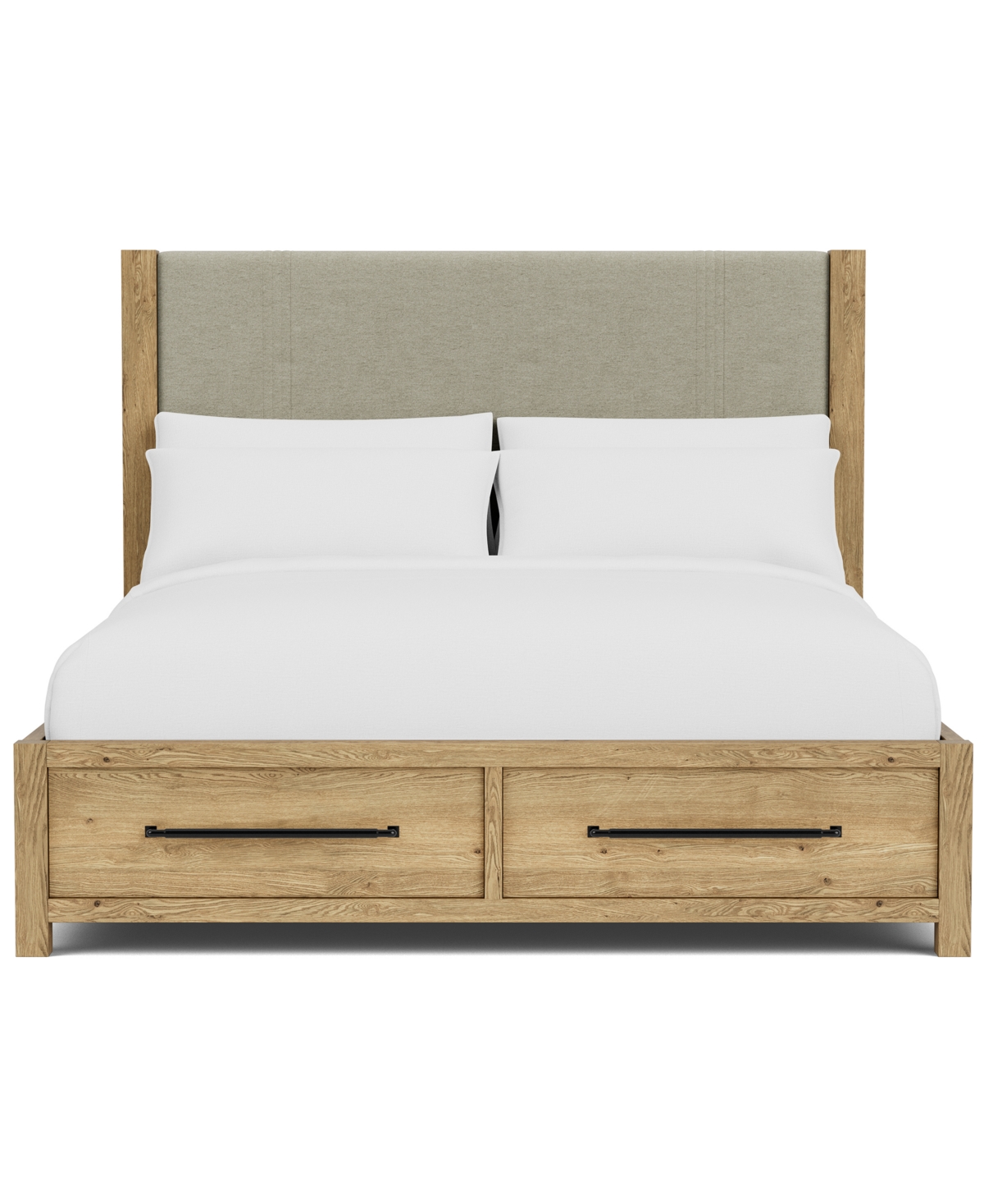 Click here for Davie King Upholstered Bed with Storage - Pale Oak prices
