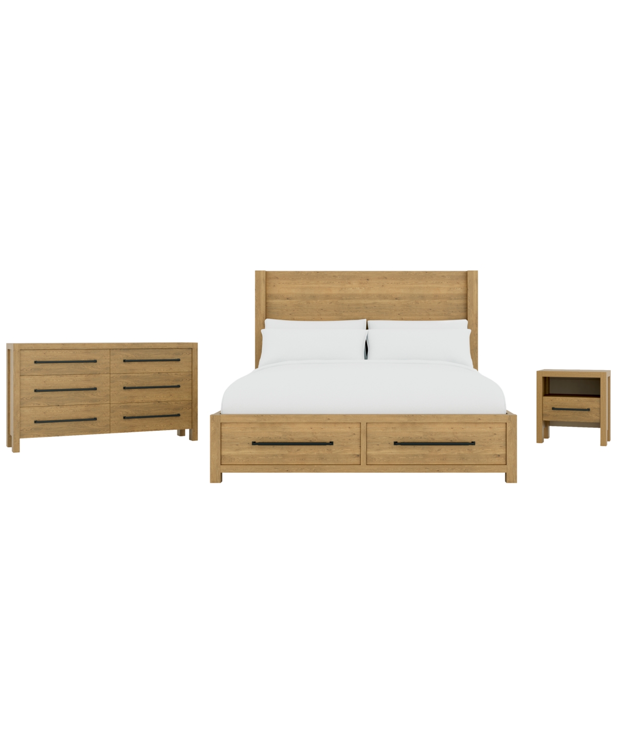 Click here for Davie 3-Pc. Queen Storage Bedroom Set (Panel Bed... prices