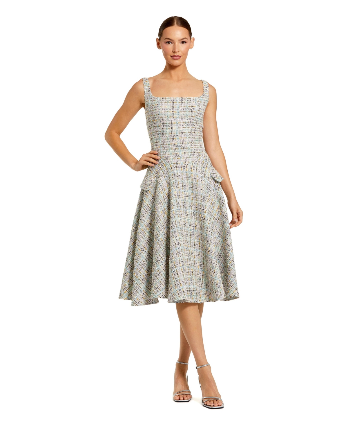 Click here for Mac Duggal Womens Boucle Sleeveless Drop Waist Fit... prices