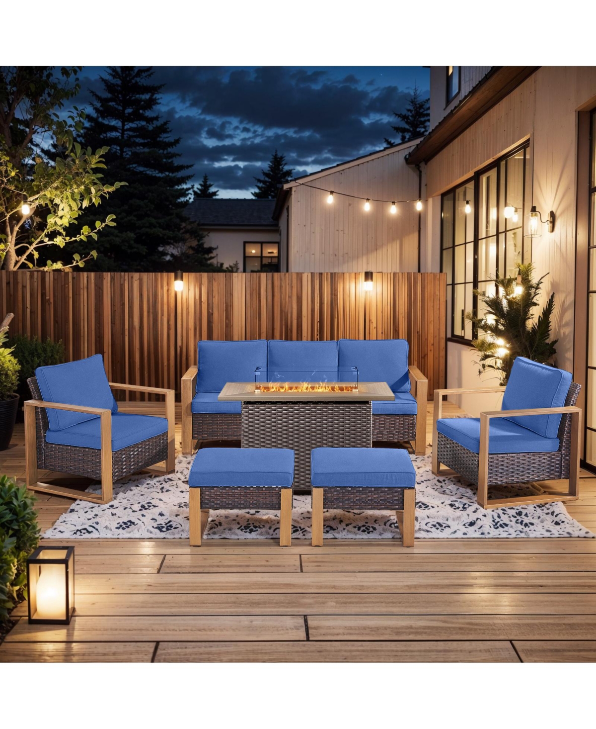 Click here for Pocassy Pieces Patio Furniture Set with Fire Pit T... prices