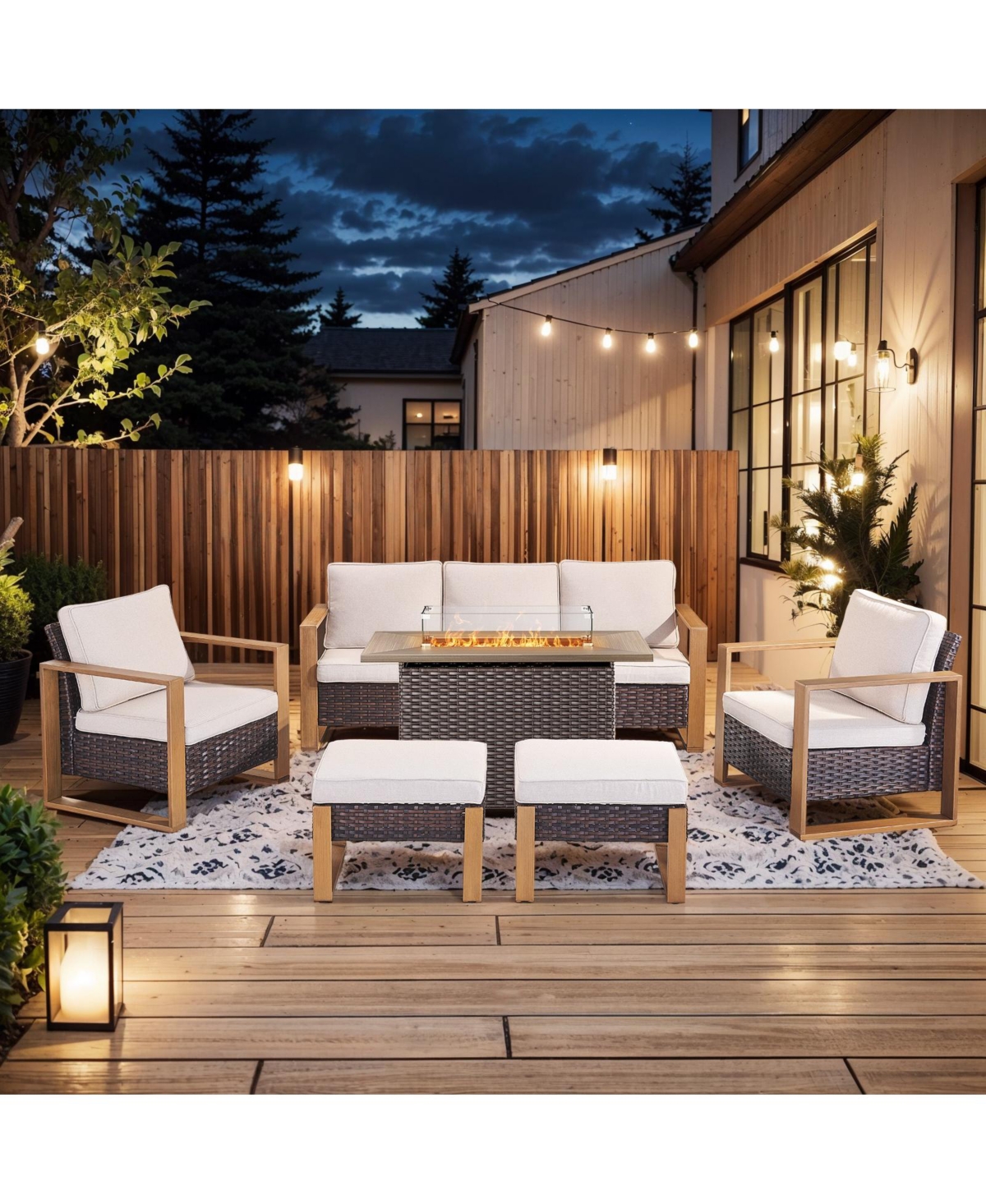 Click here for Pocassy Pieces Patio Furniture Set with Fire Pit T... prices