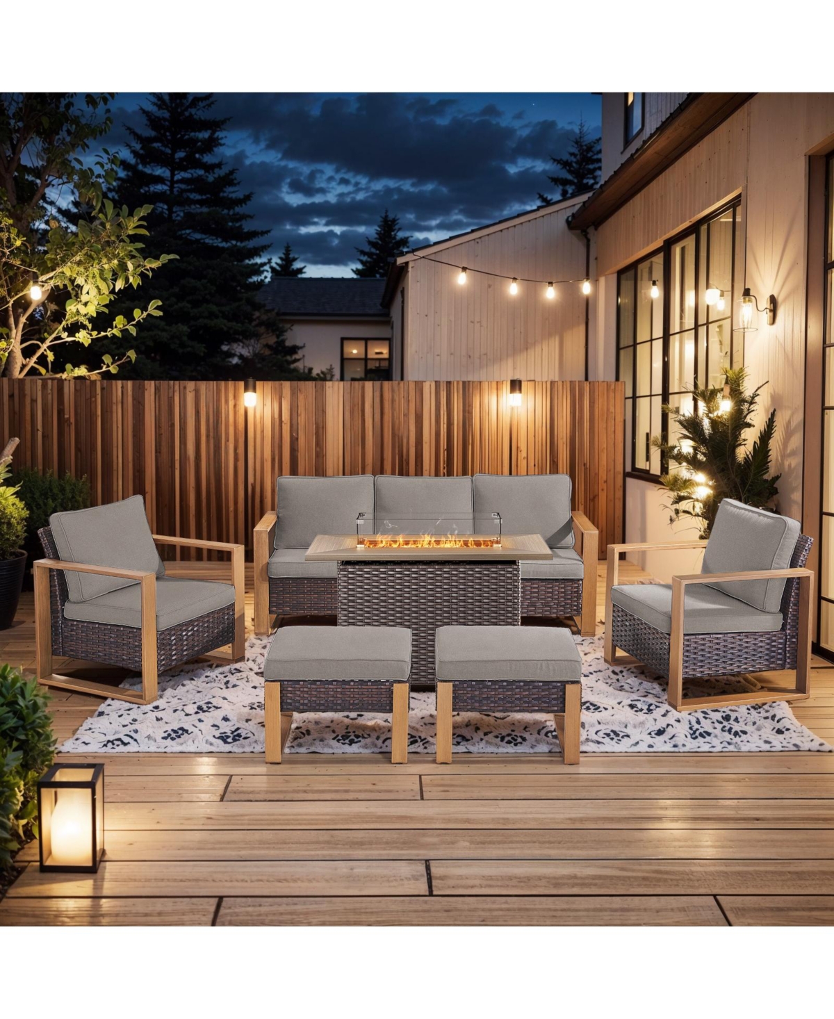 Click here for Pocassy Pieces Patio Furniture Set with Fire Pit T... prices