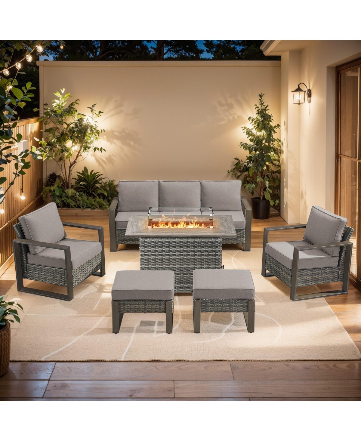 Click here for Pocassy Pieces Patio Furniture Set with Fire Pit T... prices