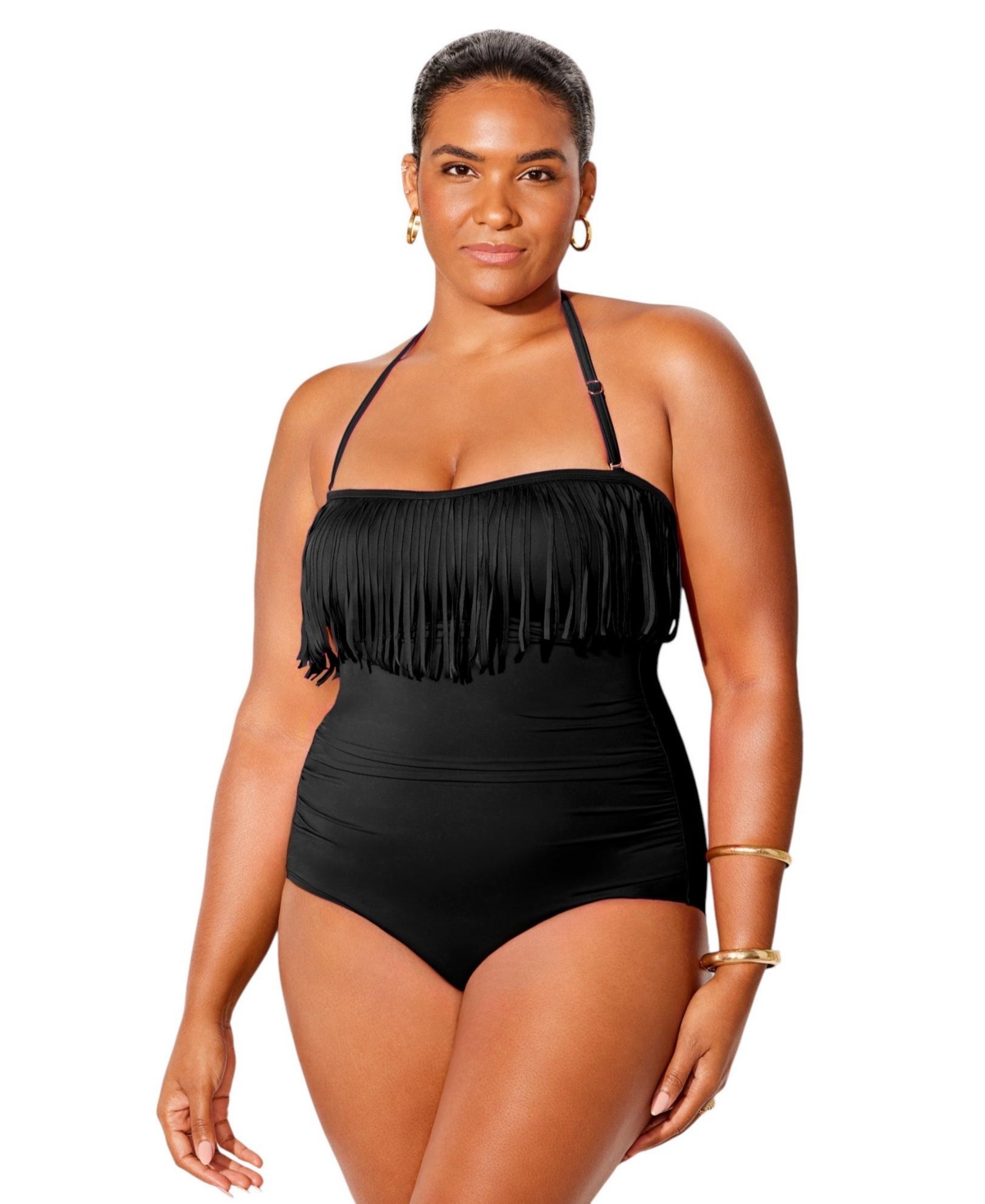 Click here for Swimsuits for All Womens Fringe Bandeau One Piece... prices