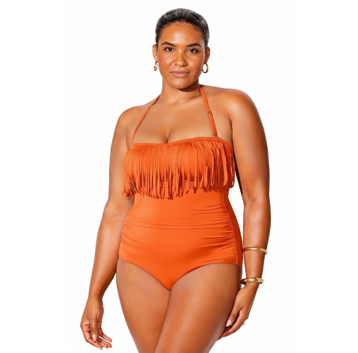Click here for Swimsuits for All Womens Fringe Bandeau One Piece... prices