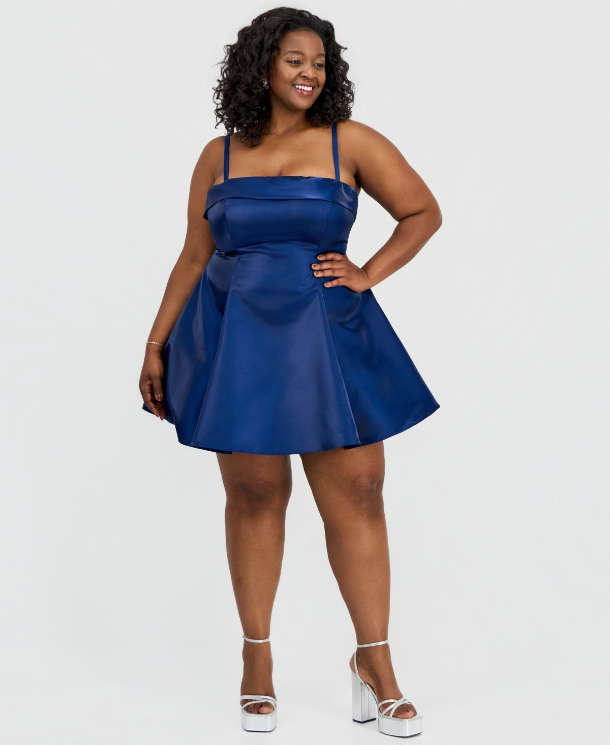Click here for B Darlin Trendy Plus Size Satin Sleeveless Fit & F... prices