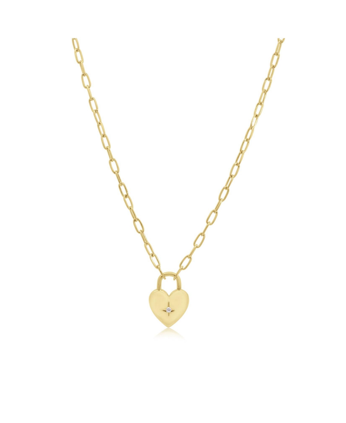 Click here for The Lovery Heart Locket Paperclip Necklace 14K Gol... prices