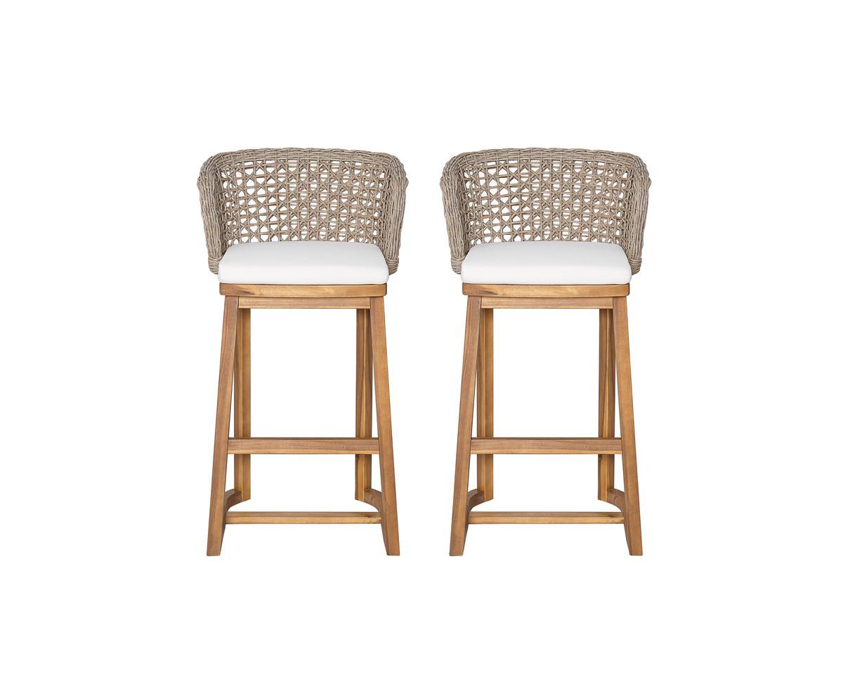 Click here for sumyeg Outdoor Acacia Wood Bar Stools Set of 2 wit... prices
