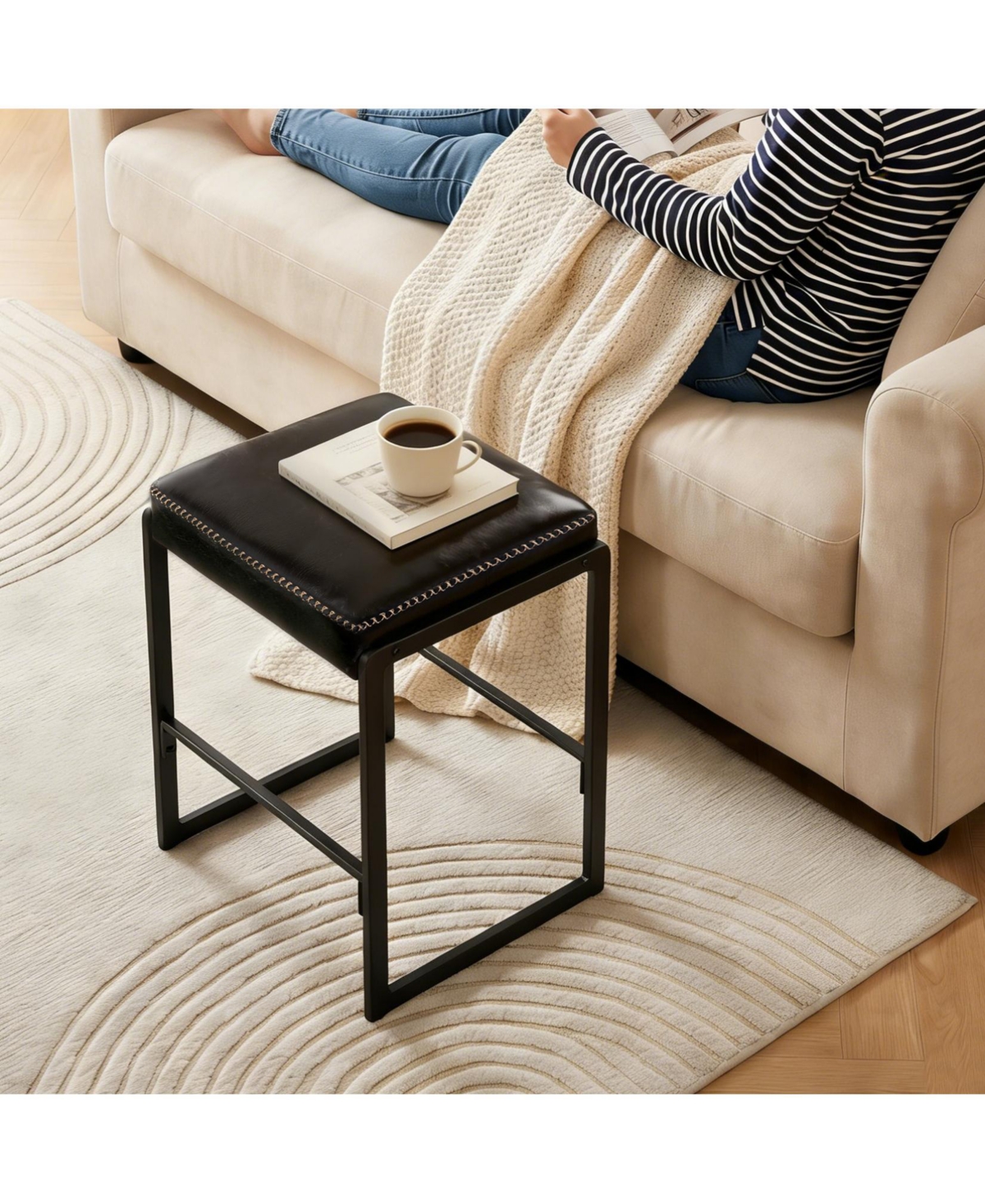 Click here for homfan Mid-Century Counter Height Bar Stool  Waxy... prices