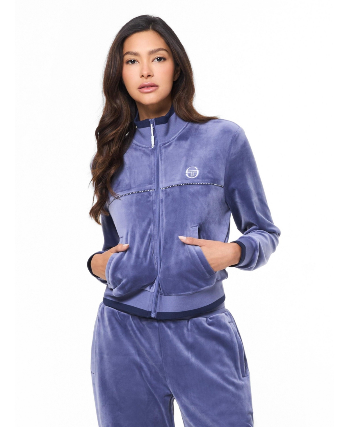 Click here for Sergio Tacchini Womens Leta Velour Jacket - Heron prices
