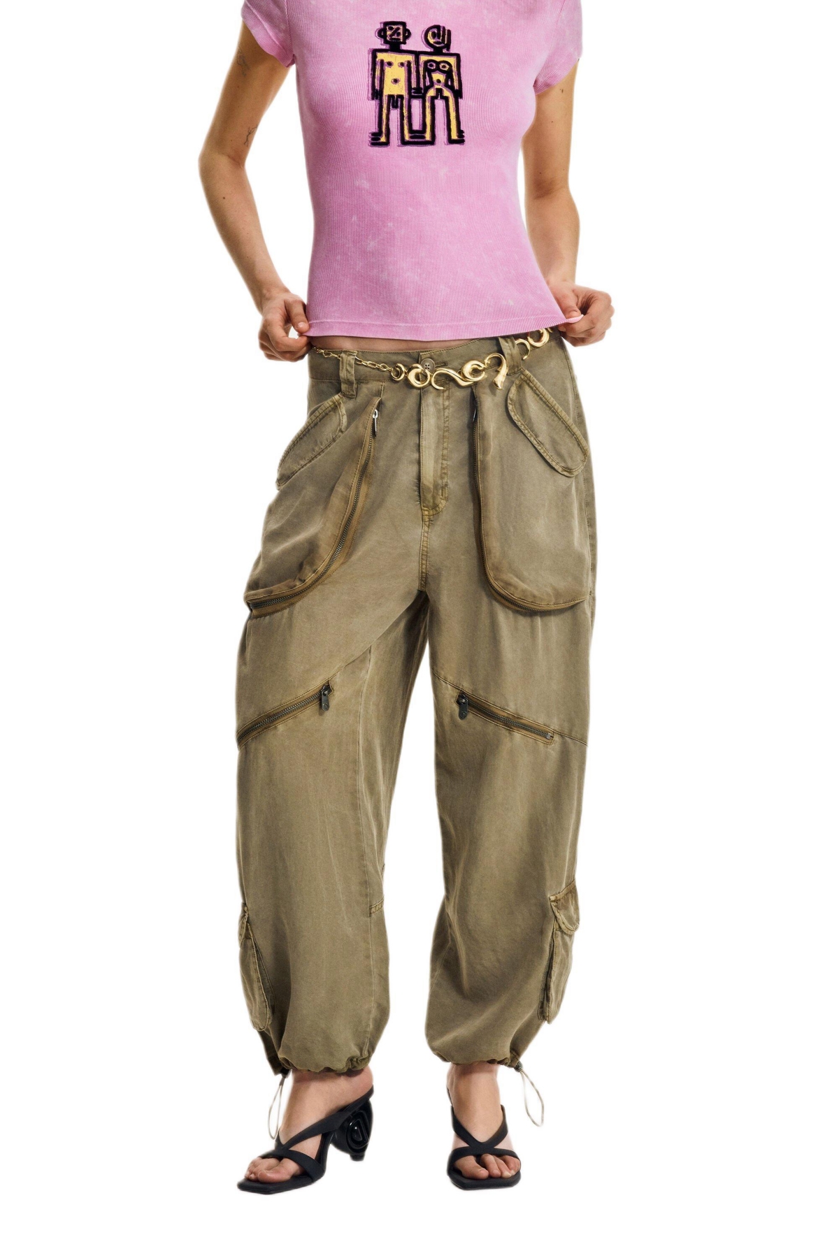 Click here for Desigual Womens Cargo pants - Sand prices