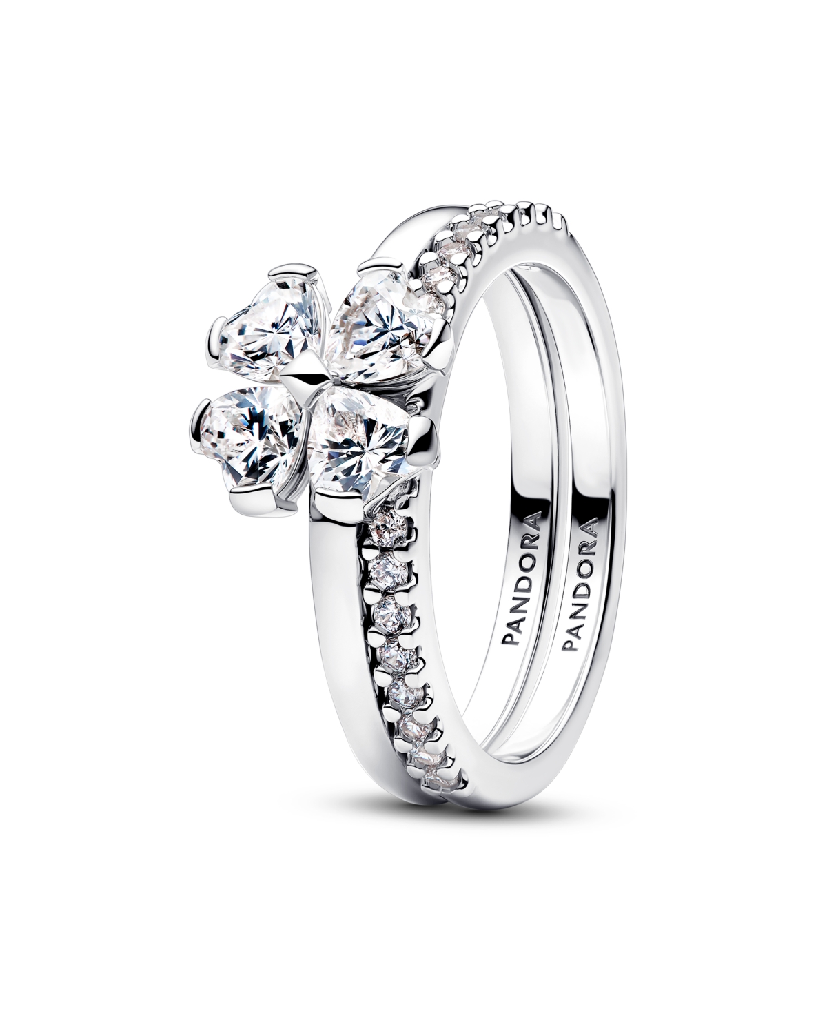 Click here for Pandora Sparkling Lucky Clover Splittable Ring - C... prices