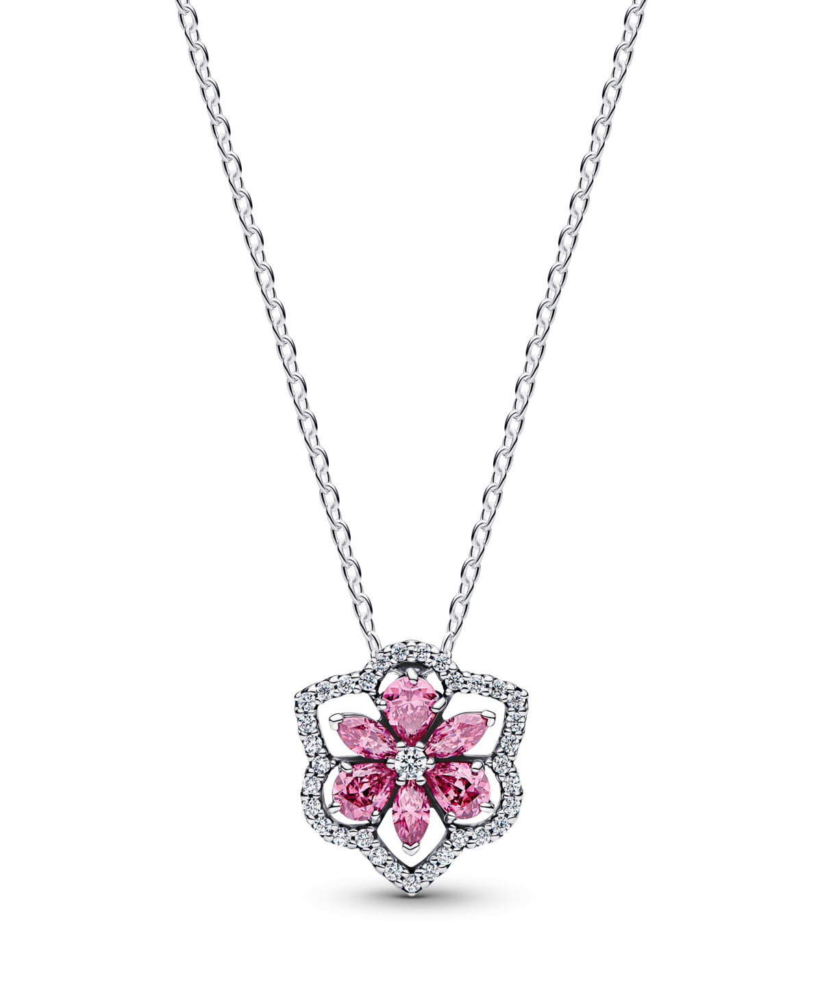 Click here for Pandora Herbarium Sparkling Pink Flower Pendant Ne... prices